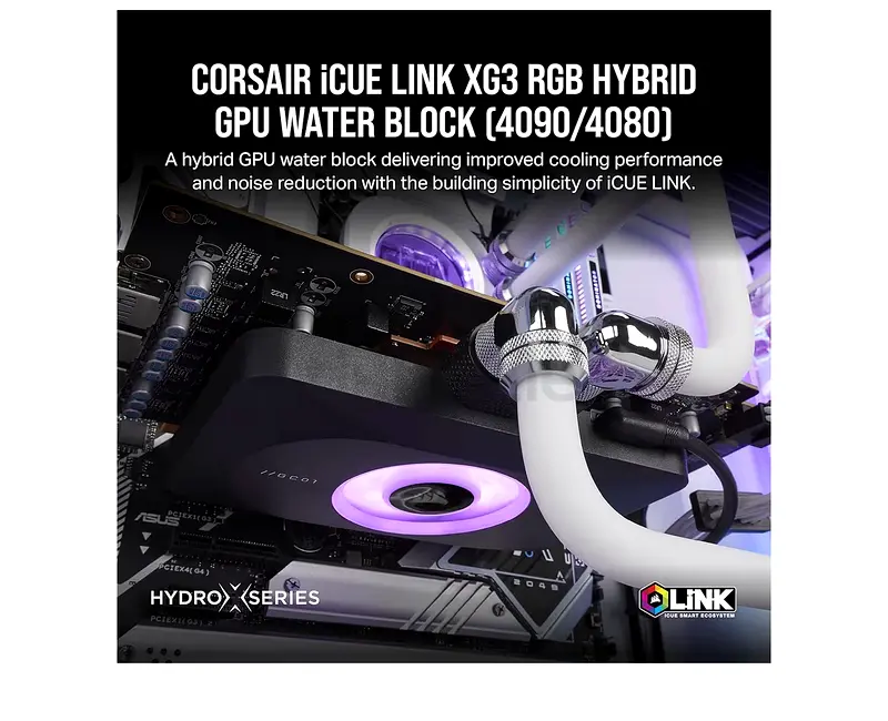 Corsair iCUE LINK XG3 RGB Hybrid GPU Water Block - Hybrid Custom ...