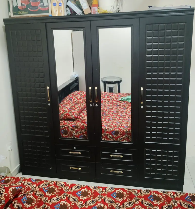 Sleek Black Wardrobe with Mirror and Ample Storage | dubizzle Sharjah