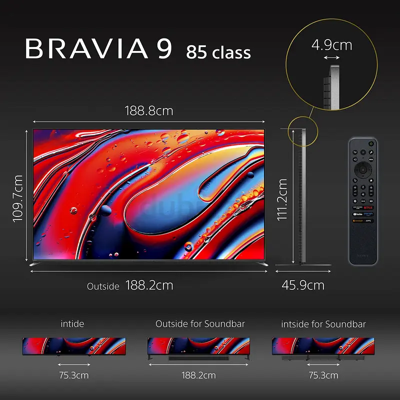 Sony | BRAVIA 9 | 85 Inch | MINI LED XR QLED TV with XR BACKLIGHT ...