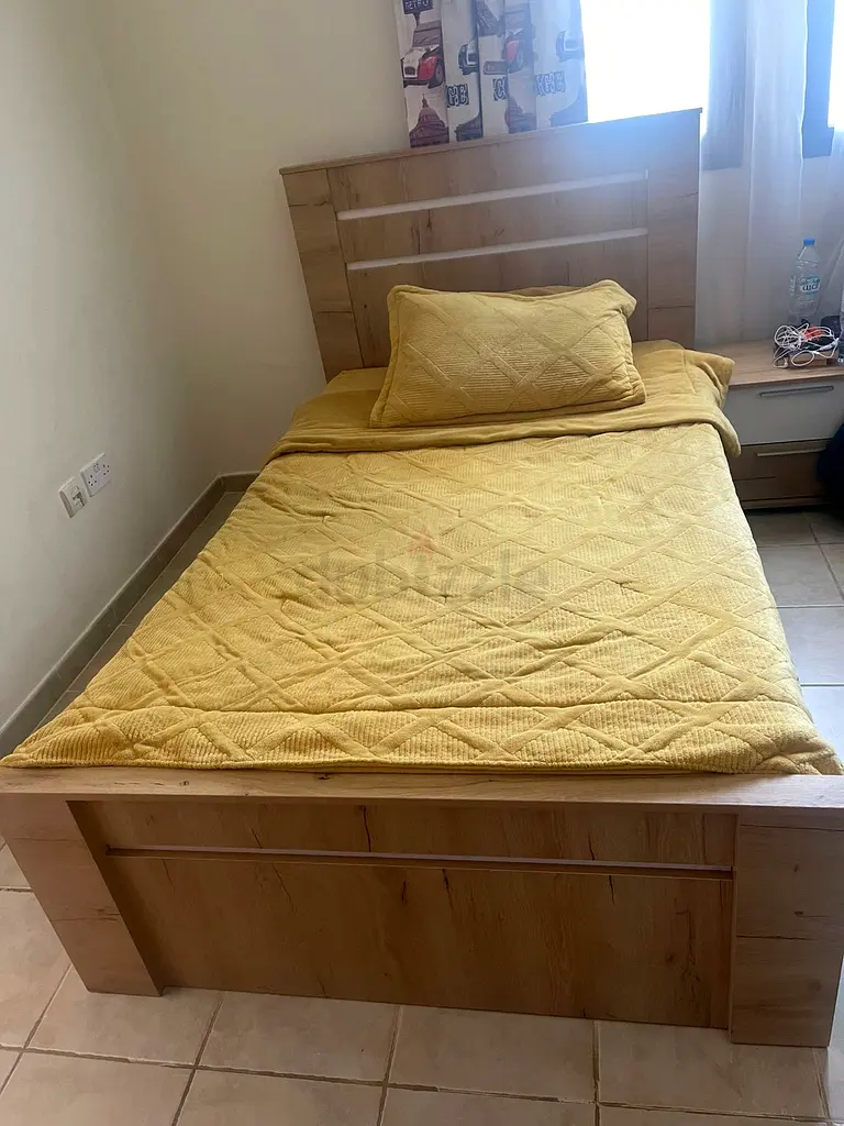 2 x Minimalistic Wooden Bed with night table | dubizzle Dubai