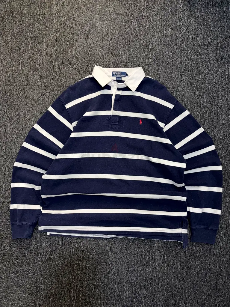 Vintage Polo Ralph Lauren Striped Rugby Shirt - Size Large | dubizzle Dubai