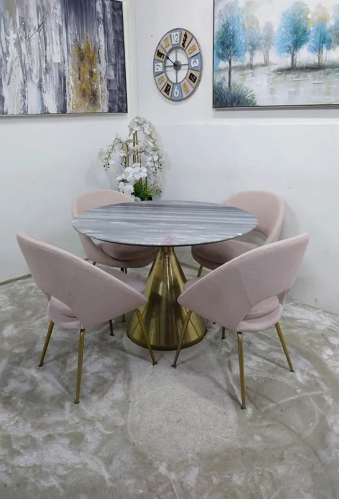 West elm Marble Table with 4-Chairs | dubizzle Dubai