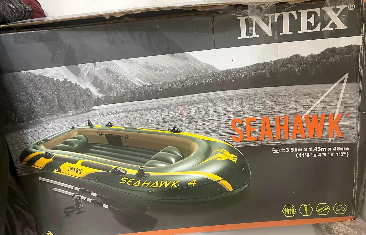 INTEX Seahawk 4 Inflatable Boat for Fun Water Adventures with all ...