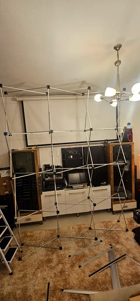 4m x 3m Pop-Up Exhibition Backdrop + LED Display Lights - Complete Set ...