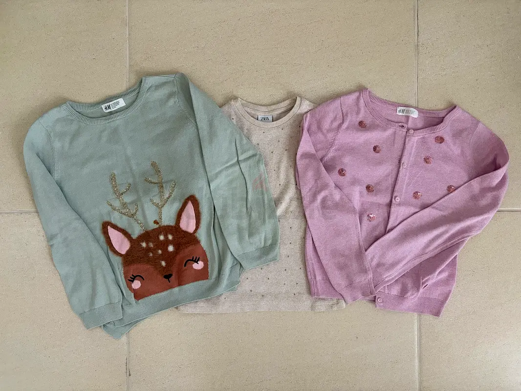 Set of 3 Girls Zara HM Festive Jumpers and Cardigans | dubizzle Dubai