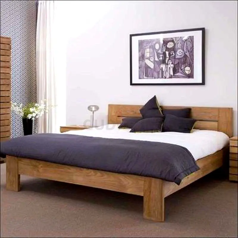 MARINA HOME Maya teak wood bed frame king size 180x200 with x2 ...