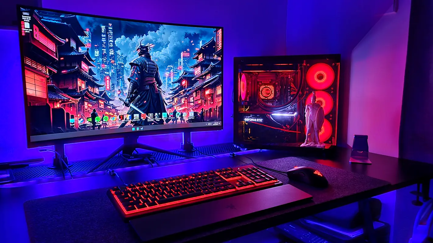 3060TI Gaming PC Bundle with curved 32Inch Screen + Razer Mouse and ...