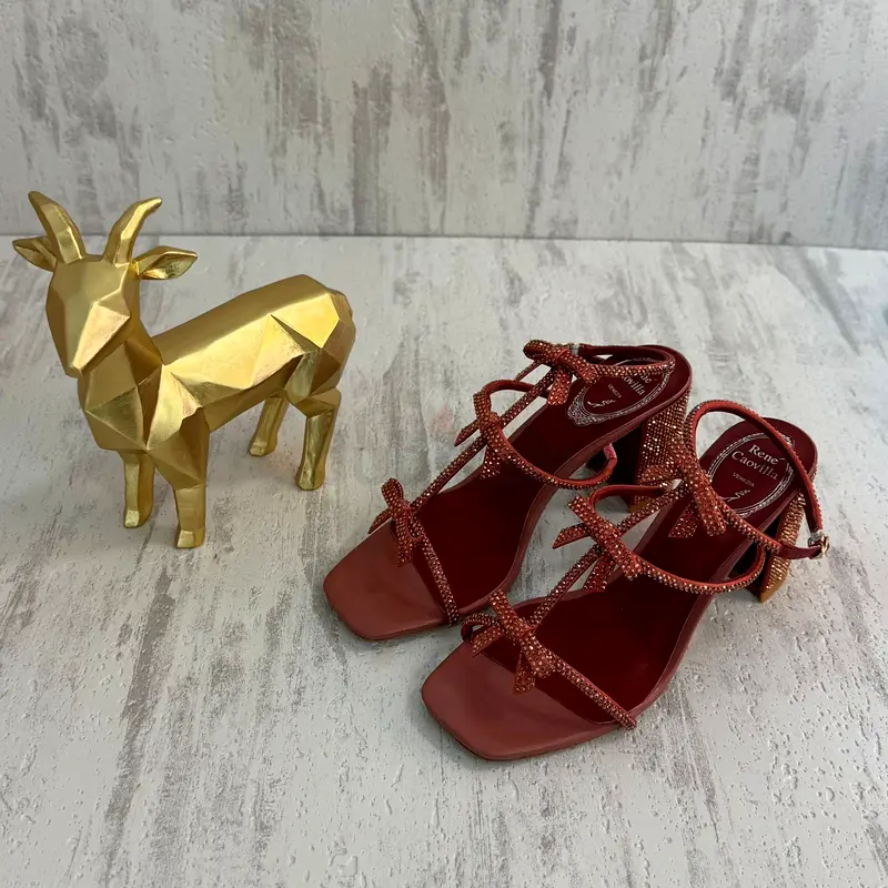 Elegant Red Heeled Sandals | dubizzle Dubai