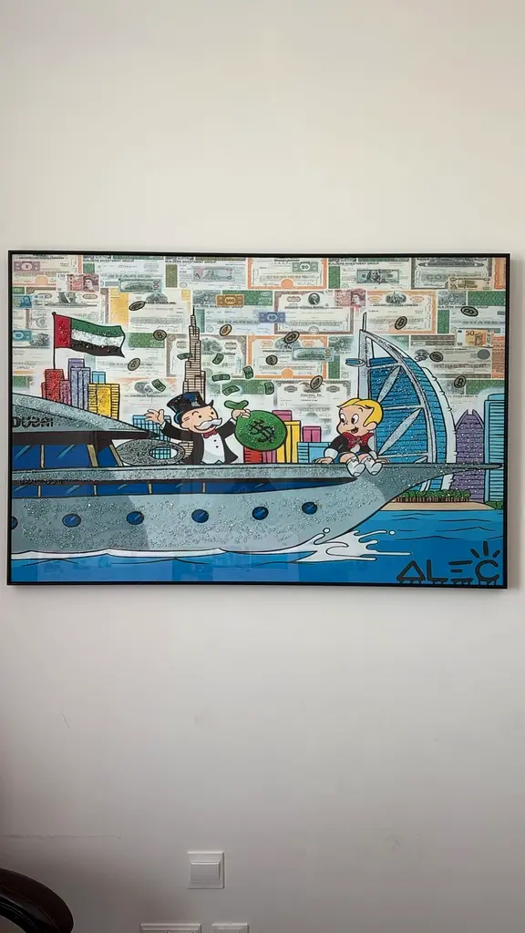Framed Art Piece featuring Cartoon Characters in Dubai Theme | dubizzle ...
