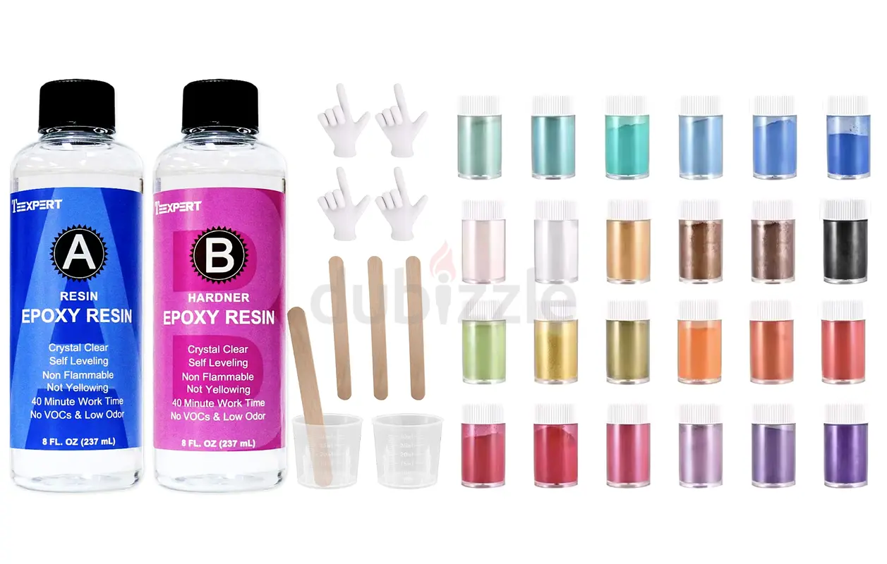 Epoxy Resin Kit and 24 Color Pigment Filler For Resin Jewelry Making | dubizzle Dubai