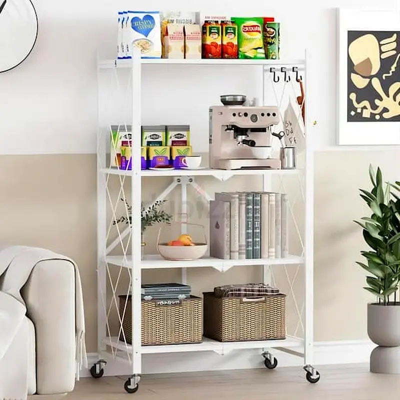 4-Tier White Metal Shelving Unit - Perfect for Any Space | dubizzle Abu ...
