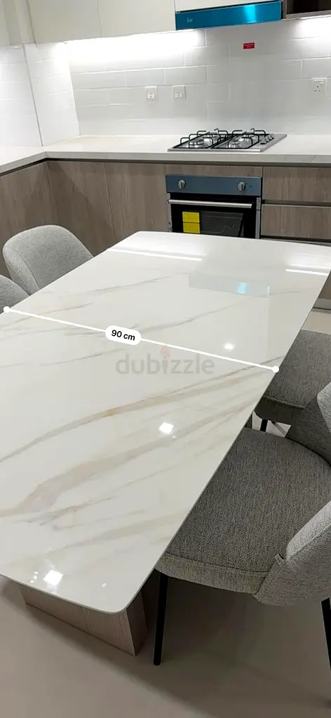Elegant Marble Dining Table with Stylish Chairs | dubizzle Dubai
