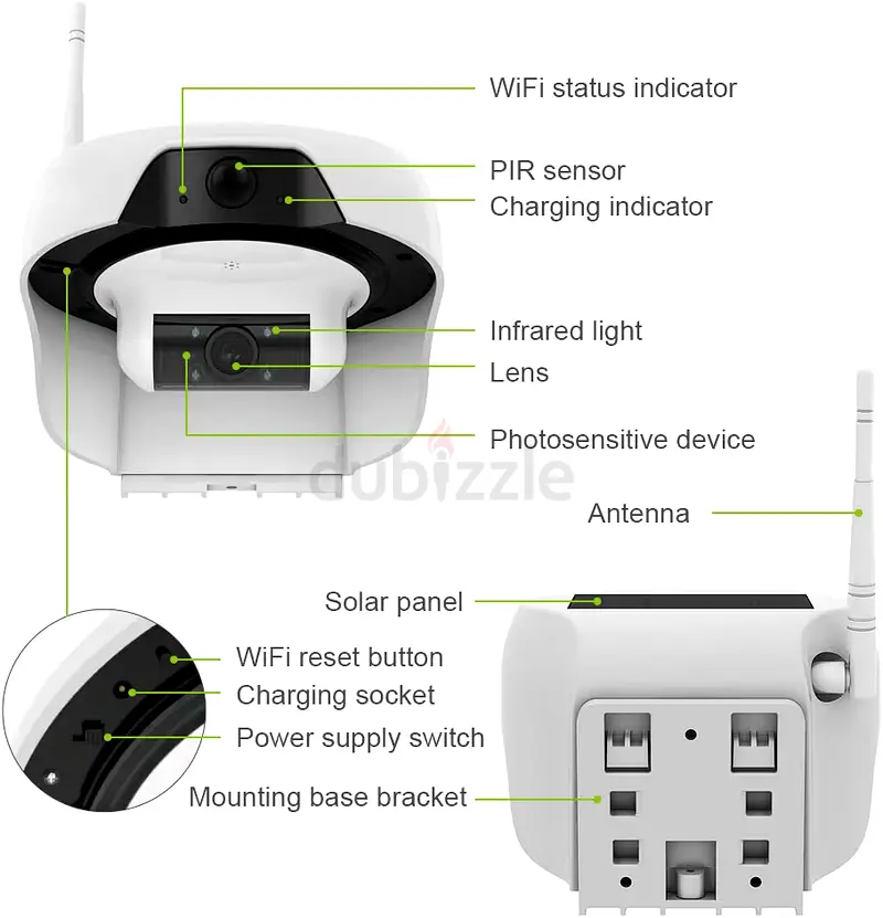 Frrecom Solar Powered Security Camera Outdoor Wireless Rechargeable ...