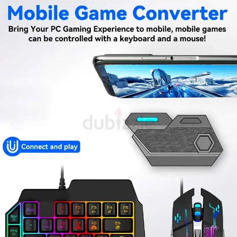 One Hand RGB Gaming Keyboard and Mouse Combo | dubizzle Dubai