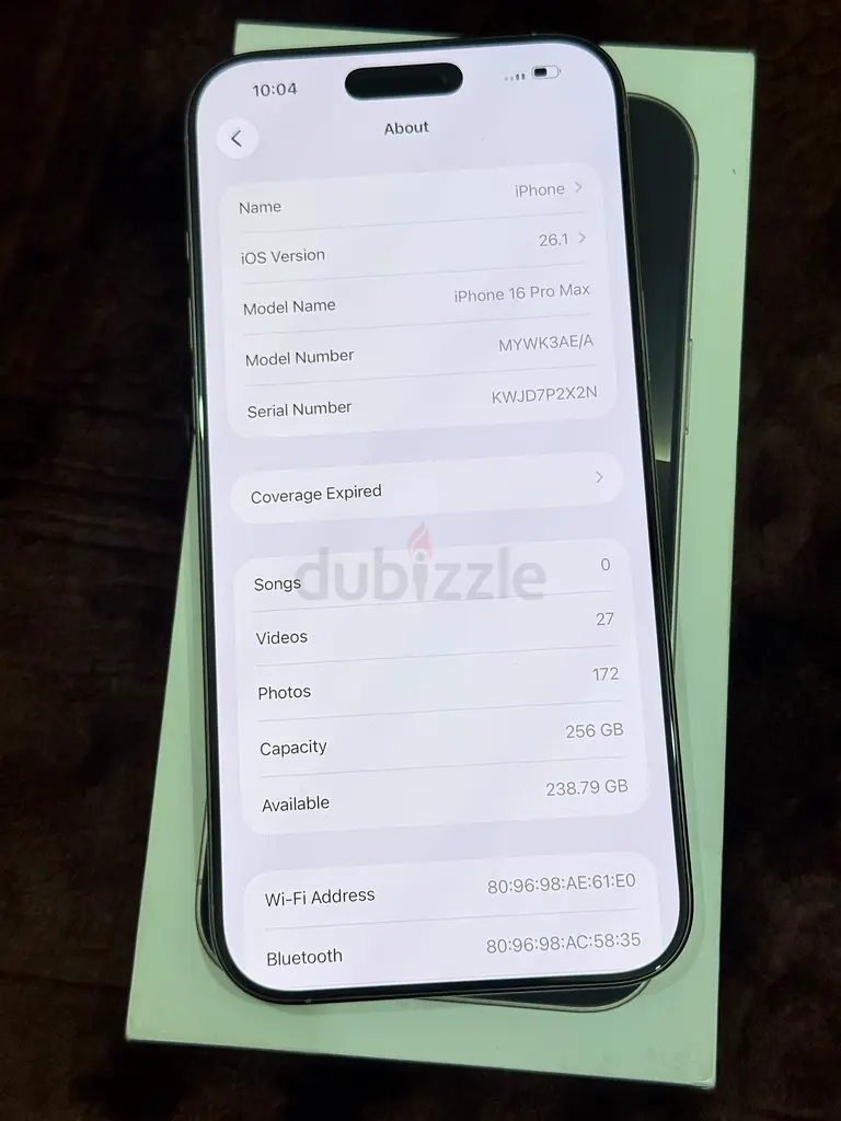 iphone16ProMax 256gb TDRA Fix price same like box packed condition 96% ...