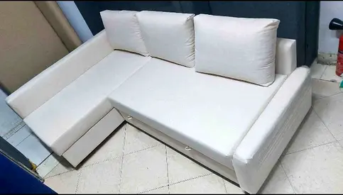 Classifieds: Comfortable L-Shaped Sofa in Cream Color | dubizzle Sharjah