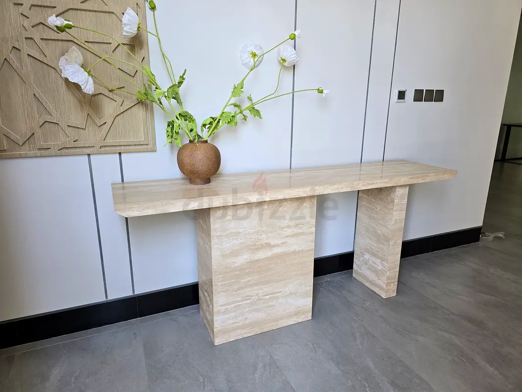 Beige Travertine Marble Console Table | dubizzle Dubai