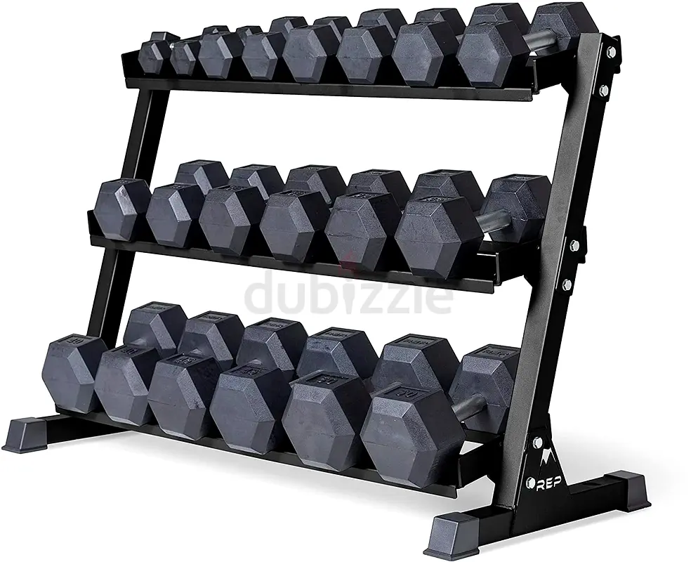 Hex Dumbbell 2.5Kg to 25Kg Pair with Rack | dubizzle Abu Dhabi
