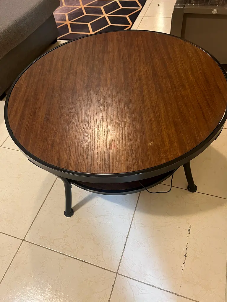 Chic Round Coffee Table with Storage Shelf | dubizzle Sharjah
