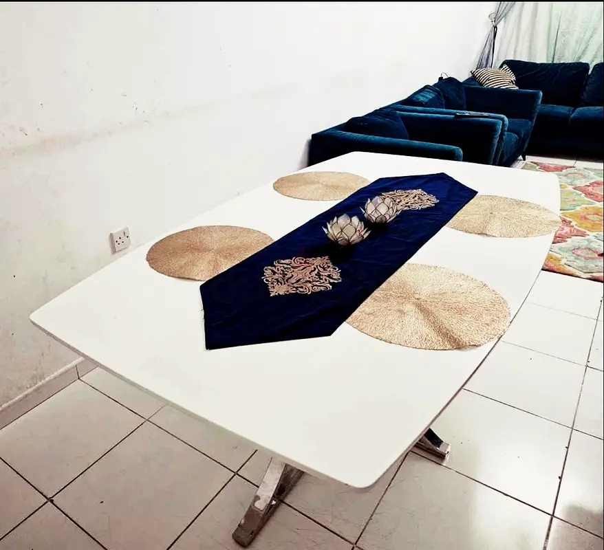 Very Classy High End Luxury Marble Vinyl Top Dining Table Elegant 6 ...