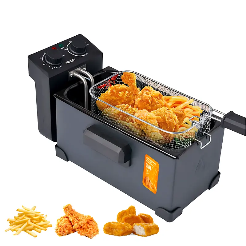RAF Deep Fryer 2000W – 3L Large Capacity Electric Deep Fryer with ...