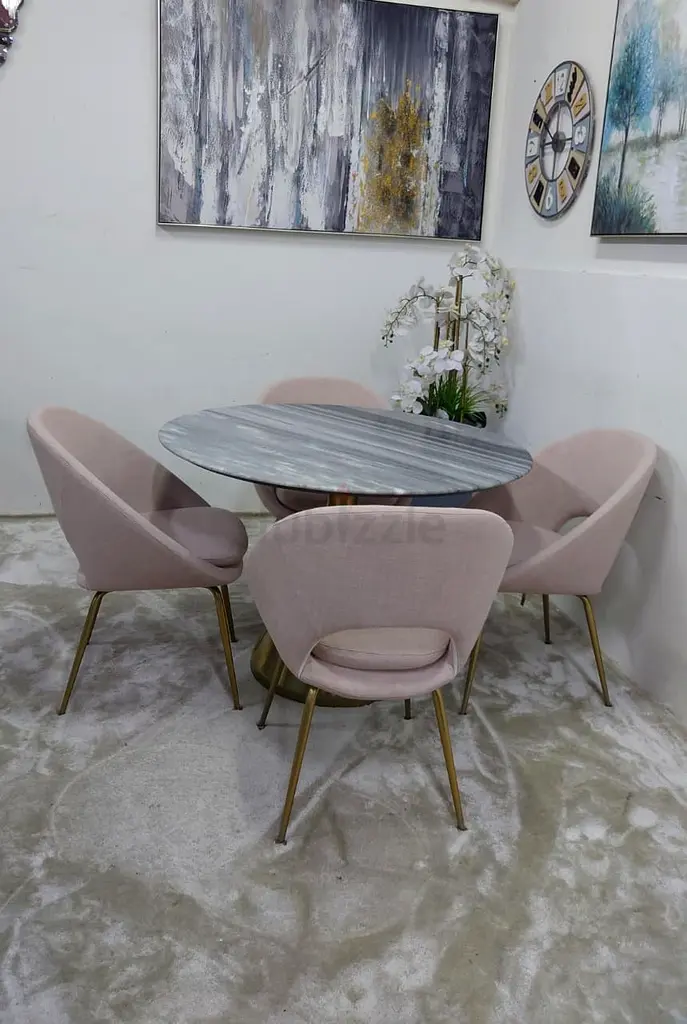 West elm Marble Table with 4-Chairs | dubizzle Dubai