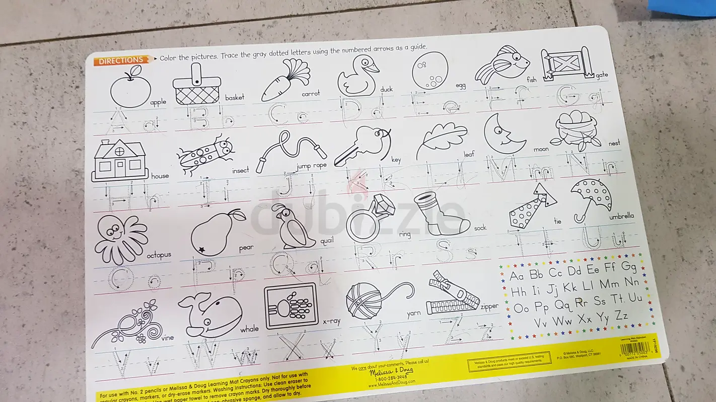 Kids Numbers and Letters Writing Mat | دوبيزل دبي