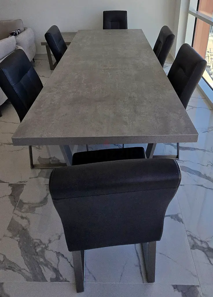 Modern Grey Dining Table with Chairs | dubizzle Abu Dhabi