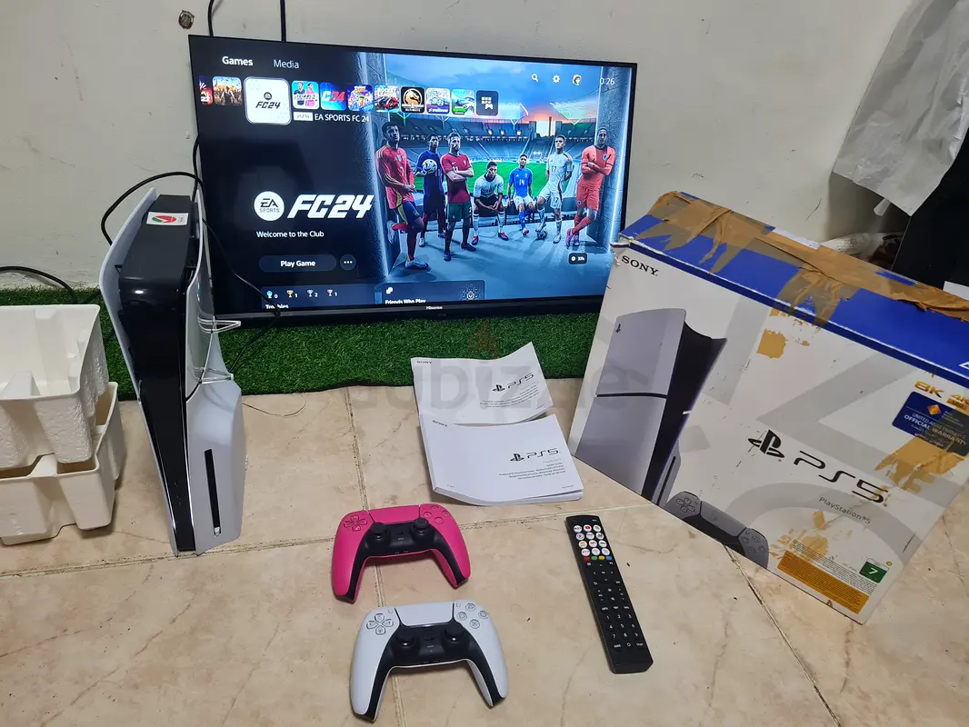 Sony PlayStation 5 Slim Disc 1TB, 2 controllers and games | dubizzle ...