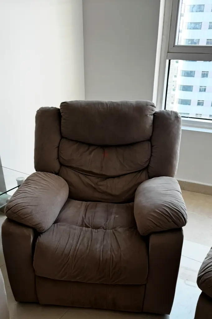 Comfortable beige sofa Recliner single from home box | dubizzle Sharjah