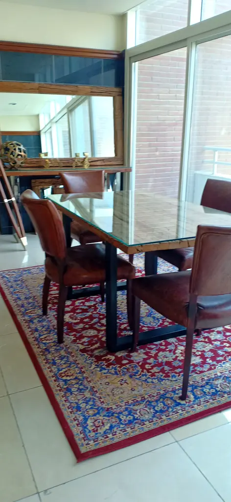 Dining Table and 4 Leather Chairs for sale | dubizzle Abu Dhabi