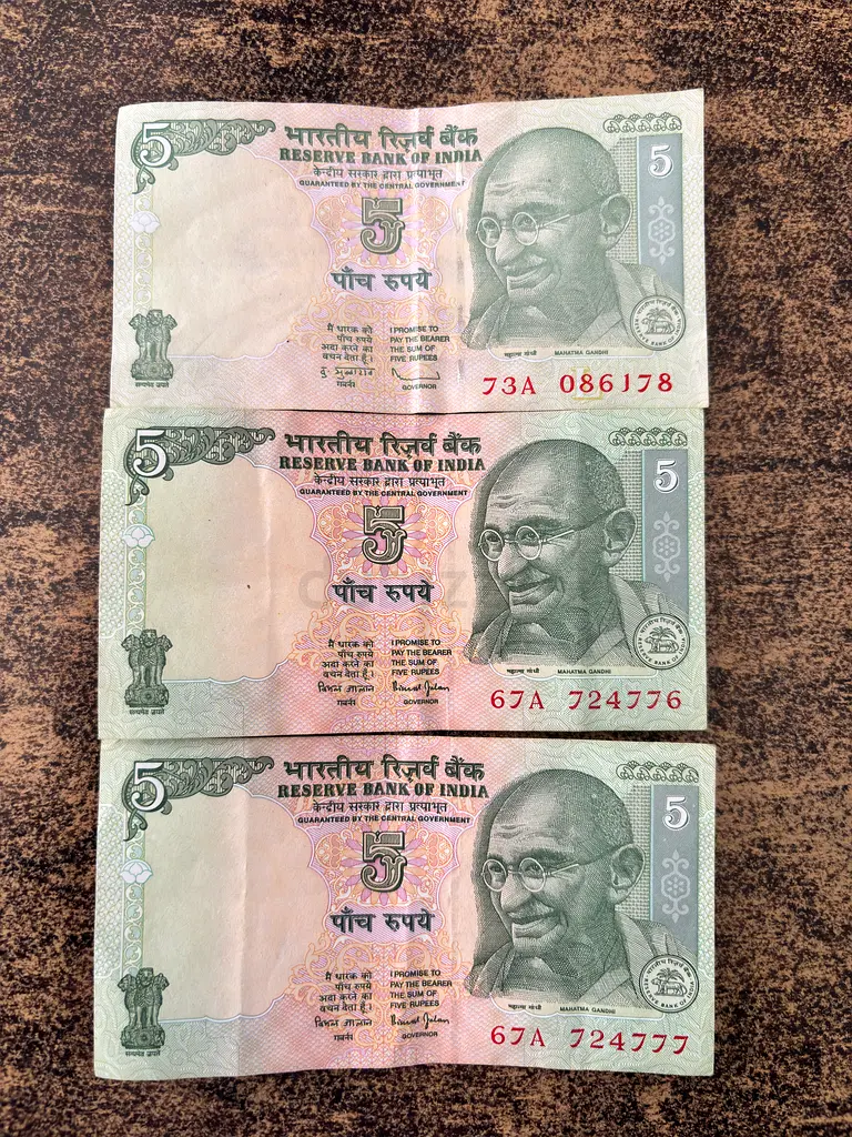 Rare Vintage Indian 5 Rupee Notes Collection tractor note | dubizzle ...