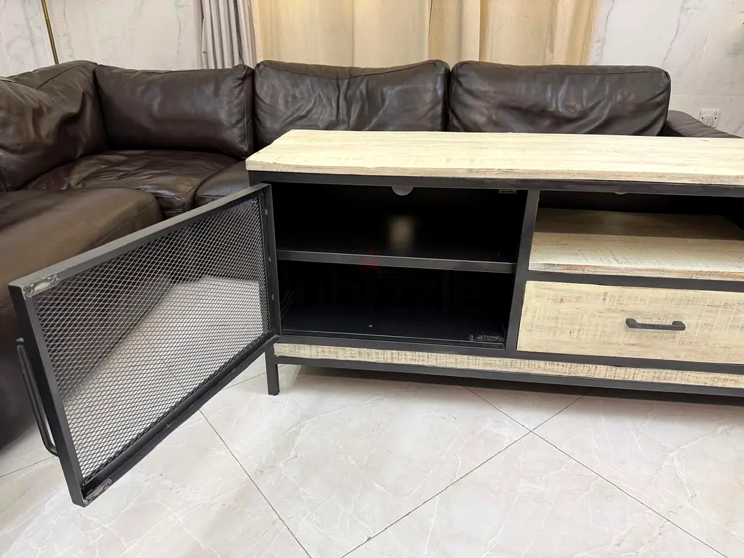 Wooden and iron tv stand | dubizzle Dubai