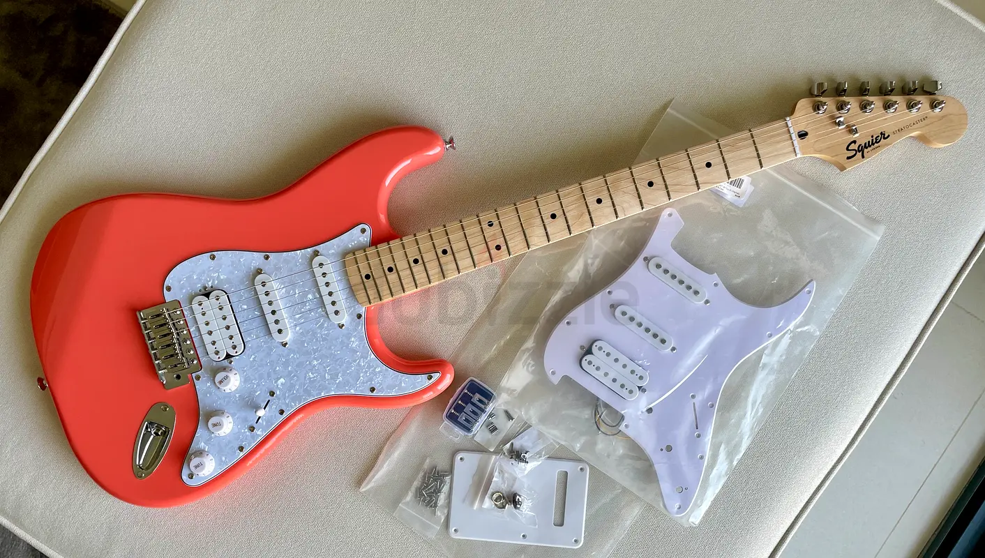 Squier Sonic Electric Guitar – HSS (Upgraded) – Tahitian Coral ...