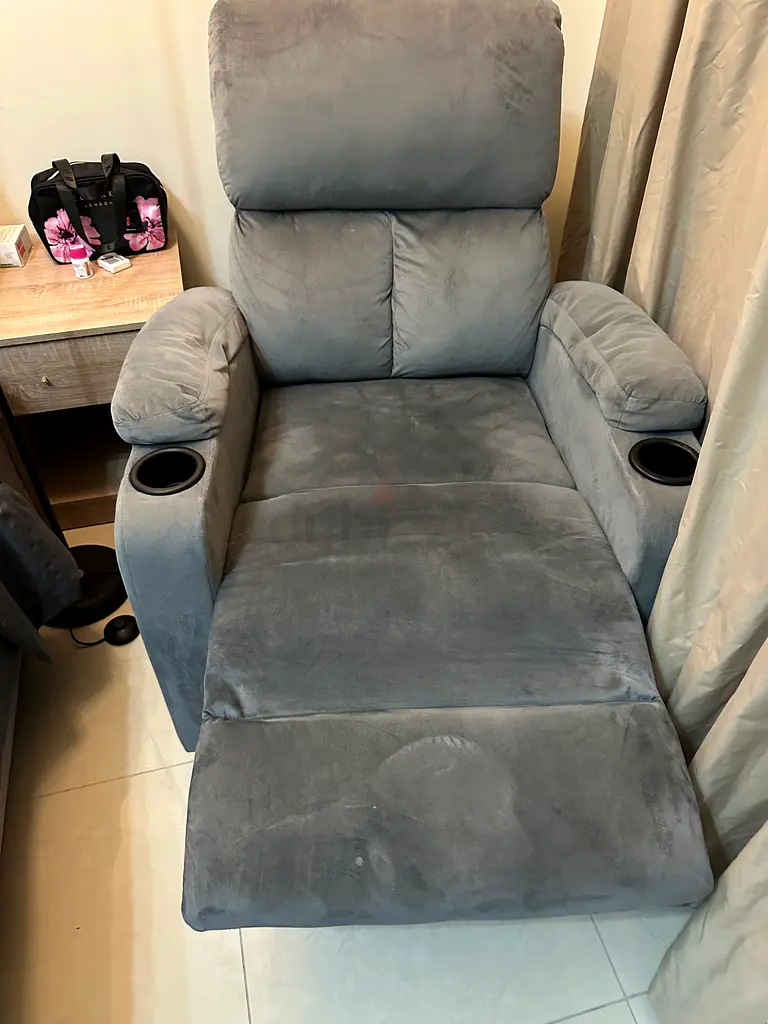 Comfy Gray Recliner Chair with Cup Holders | dubizzle Sharjah