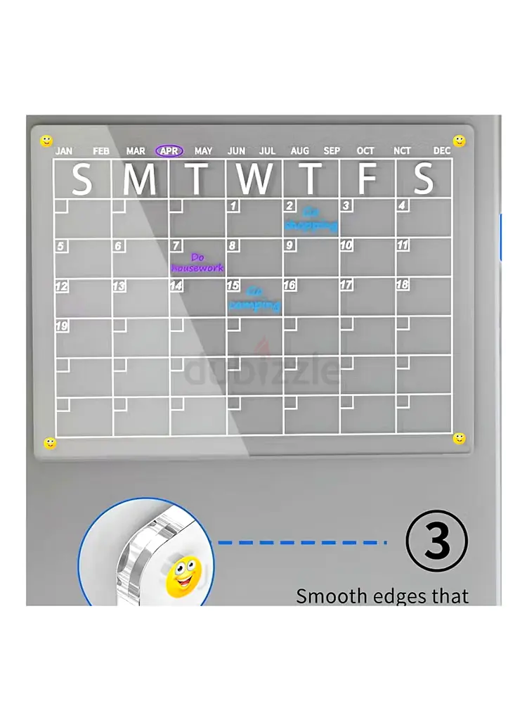 Magnetic wet Erase Calendar Board for Fridge Clear 2 Set Acrylic ...