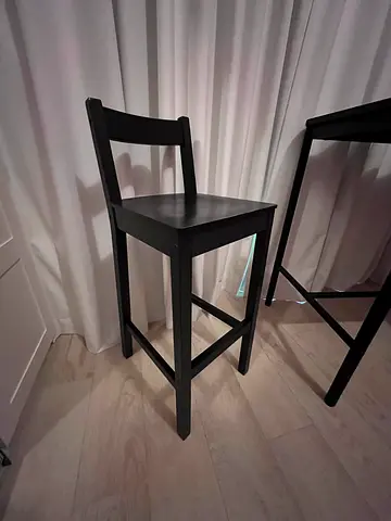 Classifieds: 2 X IKEA NORDVIKEN black bar stools with backrest — 75 cm ...