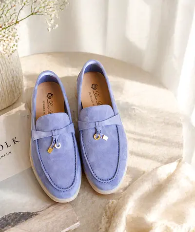 Classifieds: Light Blue Shoes Quilted Suede Loafers Original | dubizzle ...