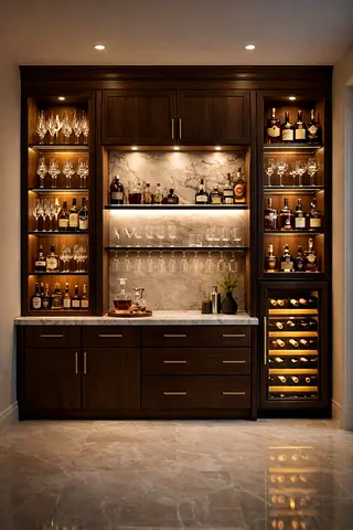 Classifieds: Custom Built-in Dark Wood Home Bar unit | dubizzle Dubai