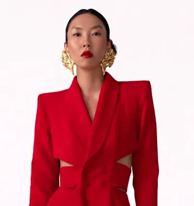 Classifieds: Pair Red Tailored Cut-Out Blazer - Womens Structured ...