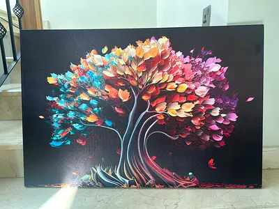 Classifieds: Colorful Abstract Tree Canvas Painting - Large Wall Art ...