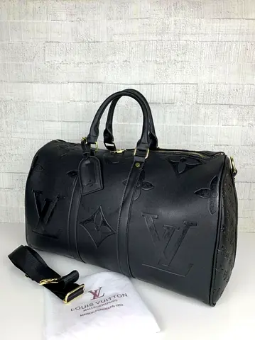 Classifieds: Louis Vuitton Black Monogram Embossed Keepall 45 Travel ...