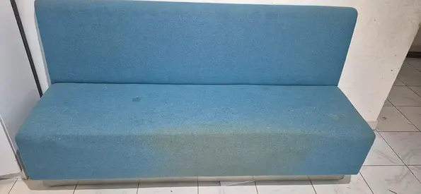 Classifieds: Used blue fabric three-seater sofa / bench - simple modern ...