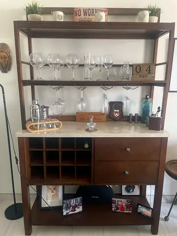 Classifieds: Wooden Home Bar Unit with Wine Rack and Marble Top ...