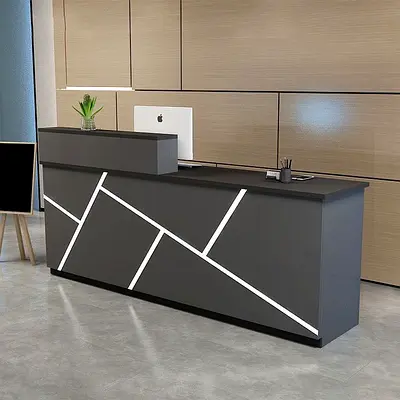 Classifieds: Modern Grey Reception Desk with LED Accent | dubizzle Dubai