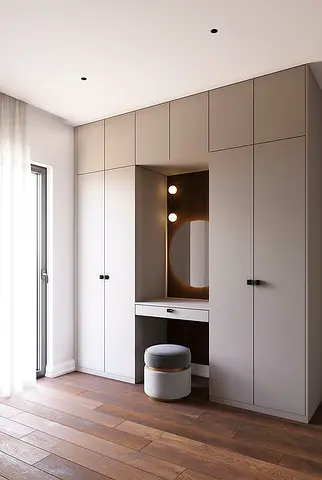 Classifieds: Built-in Wardrobe with Vanity Nook – Modern Neutral Finish ...