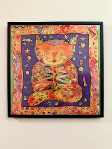Classifieds: Framed Colorful Abstract Cat Artwork - Ready to Hang ...