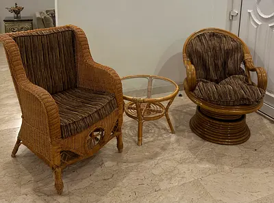 Classifieds: Two Armchairs and Small Glass-Top Table | dubizzle Dubai