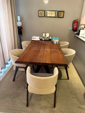 Classifieds: Solid Wood Dining Table with 6 Upholstered Chairs - Good ...