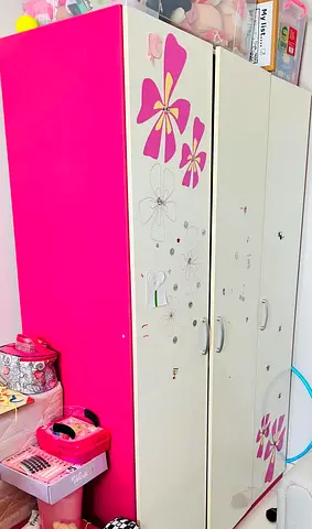 Classifieds: First come first serve - Pink White Floral 3-Door Wardrobe ...